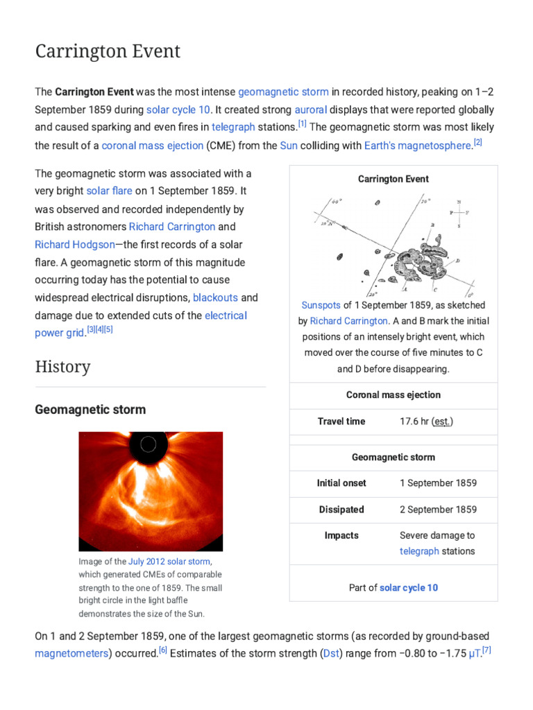 The Carrington Event of 1859 | PDF | Sun | Astronomy