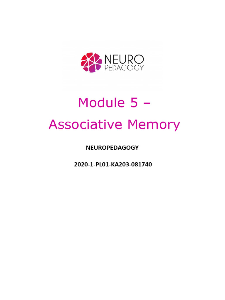 Neuropedagogy Io2 Module 6 Associative Memory | PDF | Memory | Priming (Psychology)