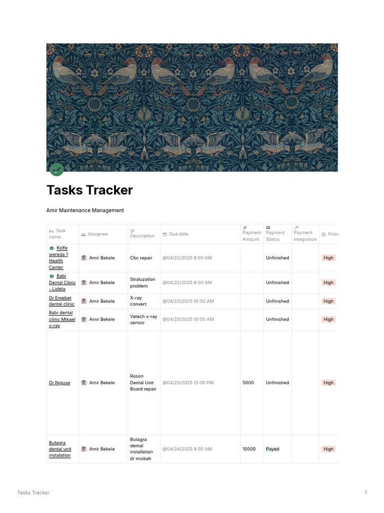 Tasks Tracker 1dc5785169ce8045939ce290b363a793 | PDF