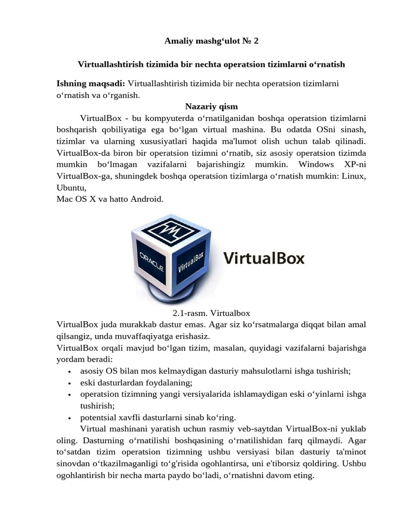 2-Amaliy Mashg' Ulot | PDF