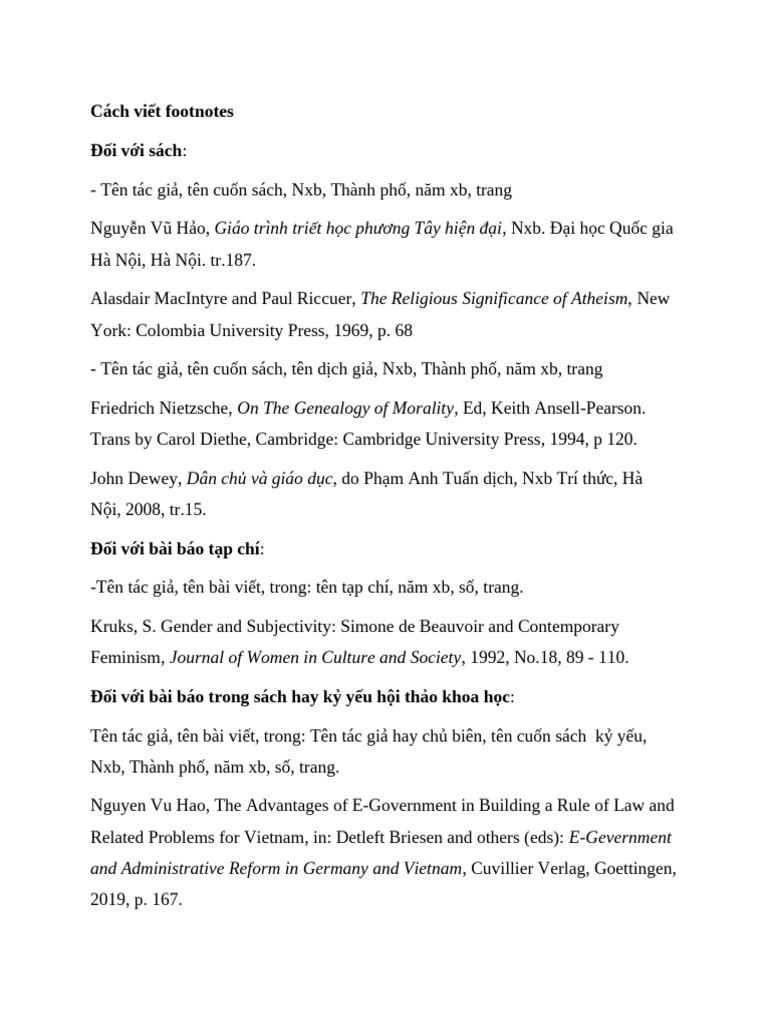 Cách viết footnotes | PDF