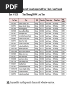 NAT Test Schedule 2024 | PDF