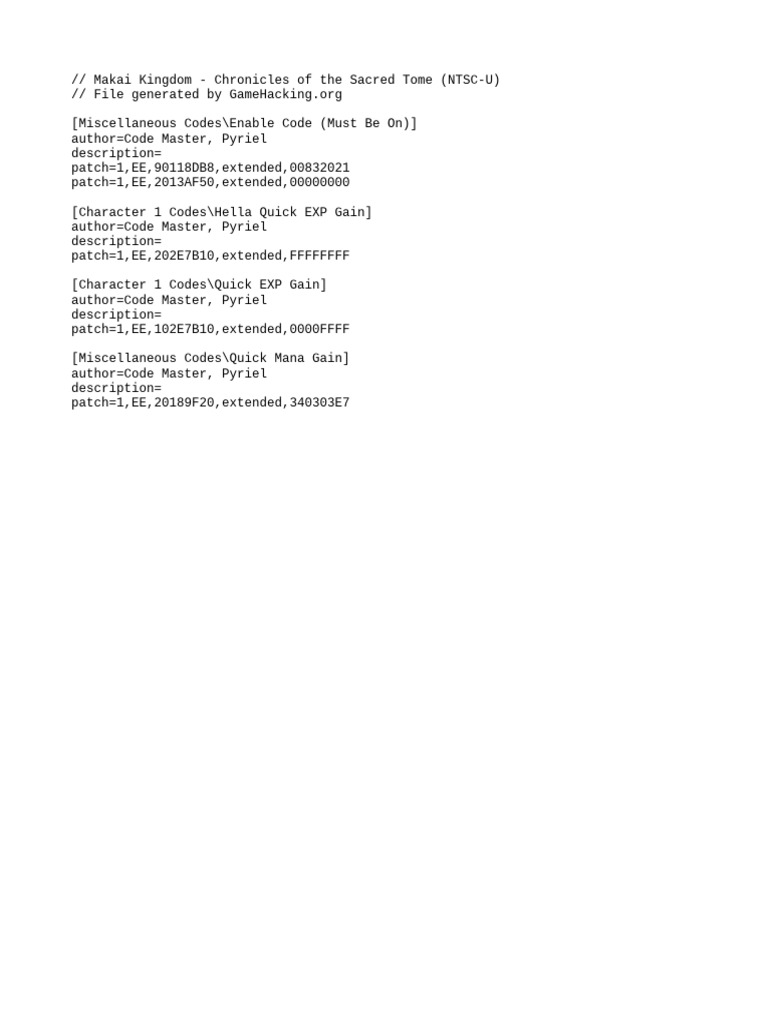 SLUS-21170 Pnach | PDF