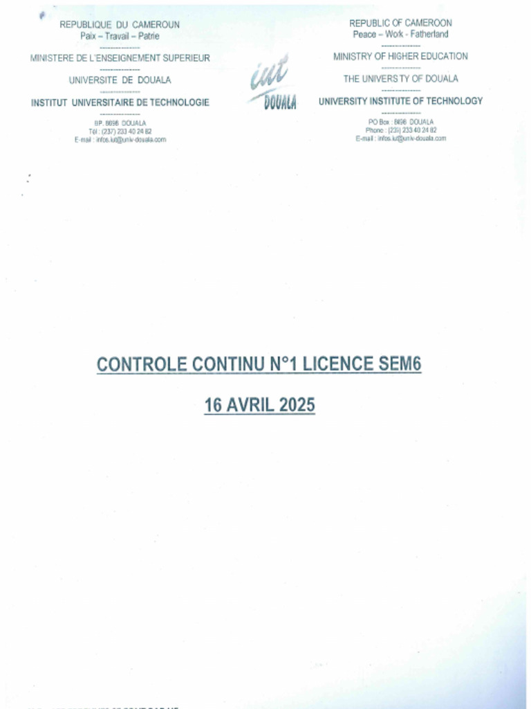 Edt CC1 Licences Sem6 24 - 25 | PDF