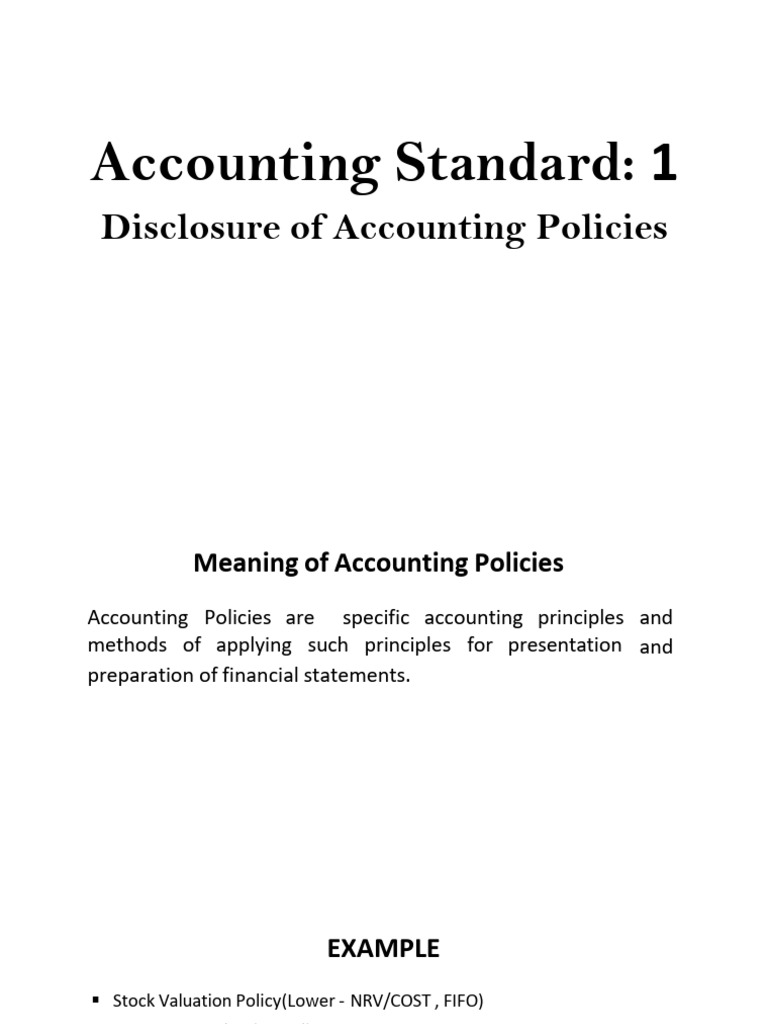 Accounting Standard 1: Policy Disclosure | PDF