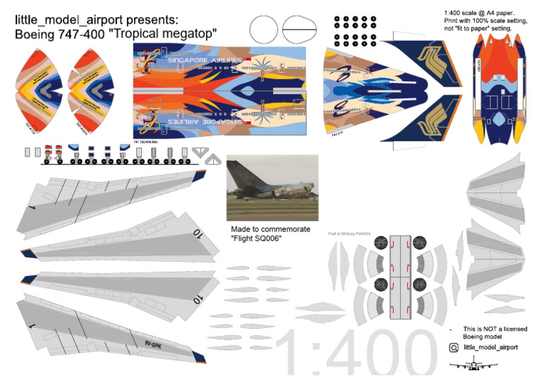 400scale - b747-400 - Singapore Airlines 9v-spk Tropical Megatop Livery ...