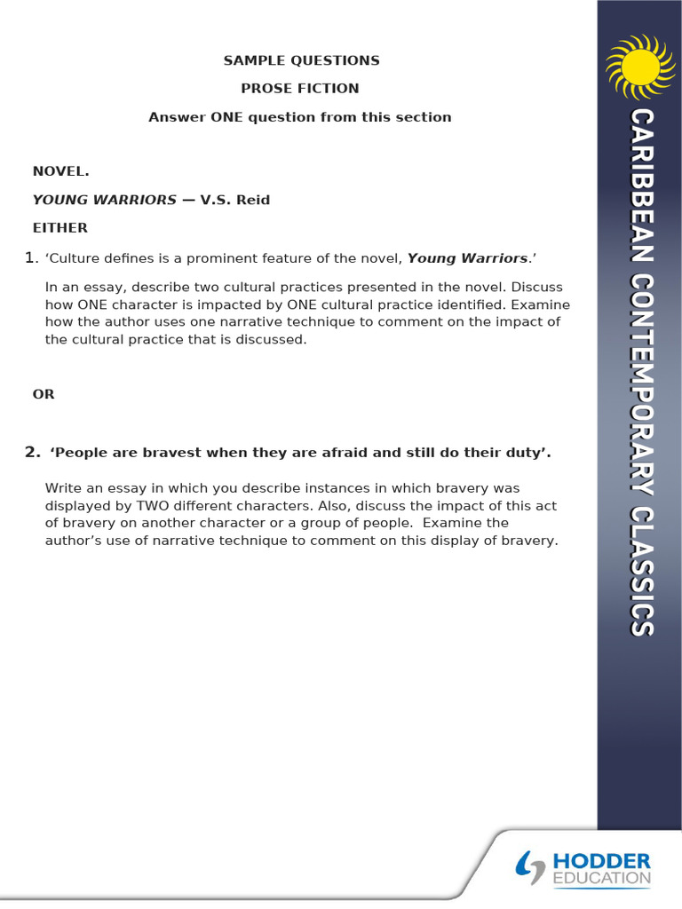 Young Warriors Essay Questions | PDF