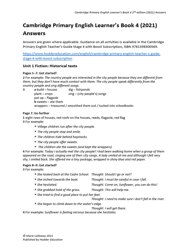 English Stage 4 Learner Book Answers | PDF | Submarines | Ant