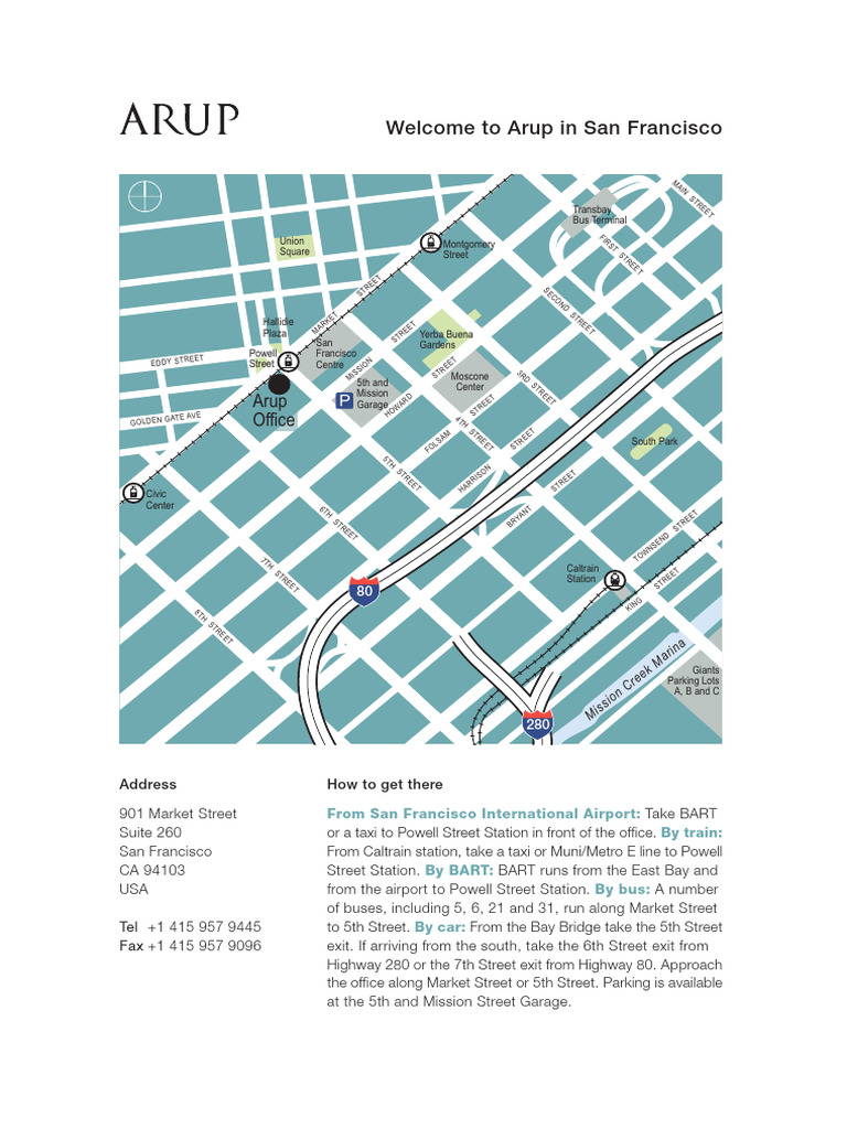 Arup San Francisco Office Location Guide | PDF | Bay Area Rapid Transit ...