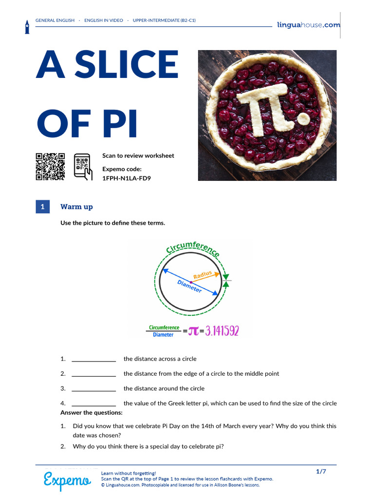 A Slice of Pi British English Student B2 C1 | PDF | Pi | Numbers
