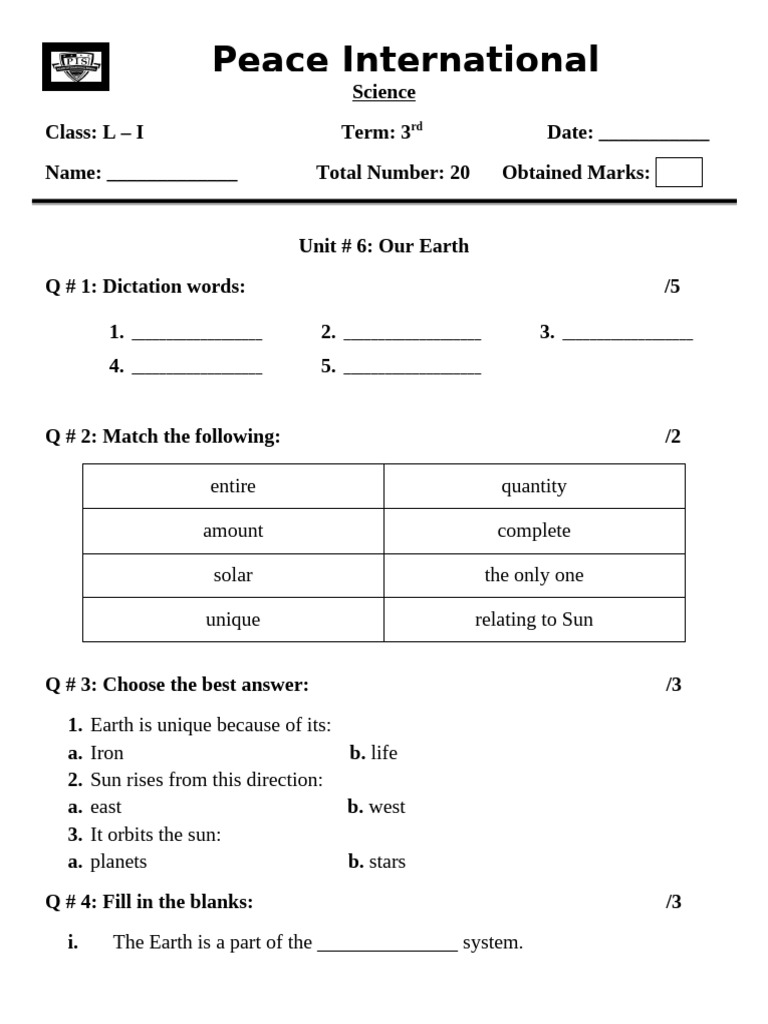 Unit 6, L-1, Science, 3rd Term | PDF