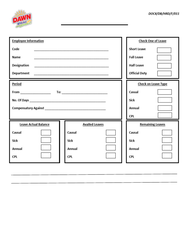 Employee Leave Form1 | PDF