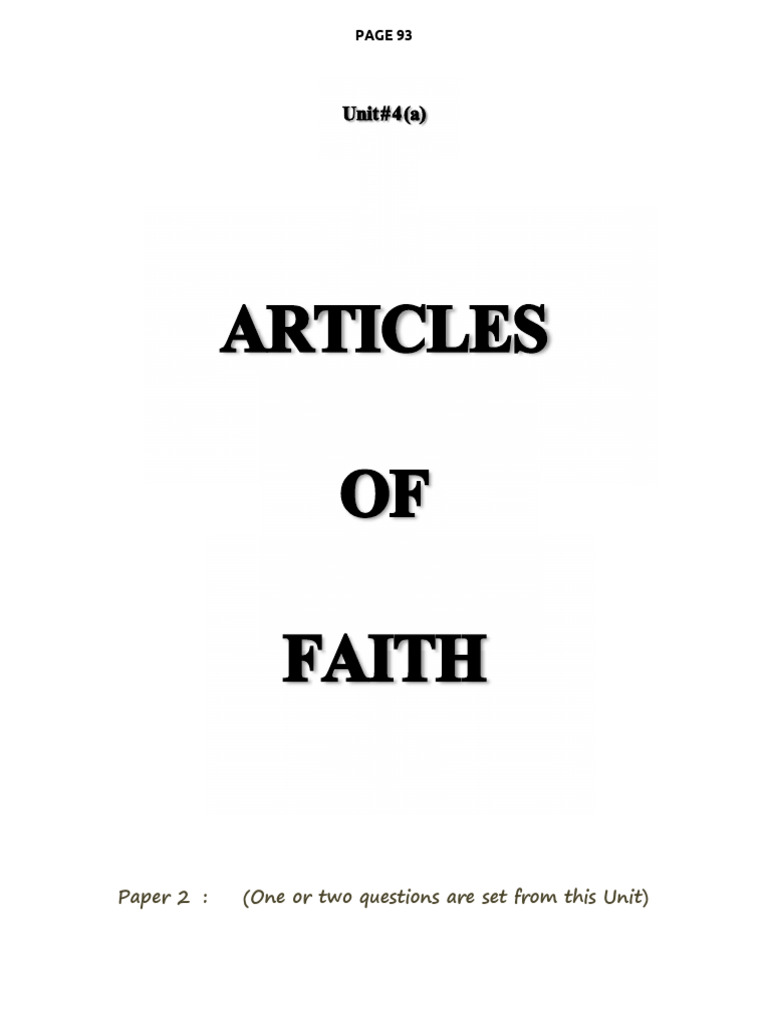 Articles of Faith Complete | PDF | Prophets And Messengers In Islam ...