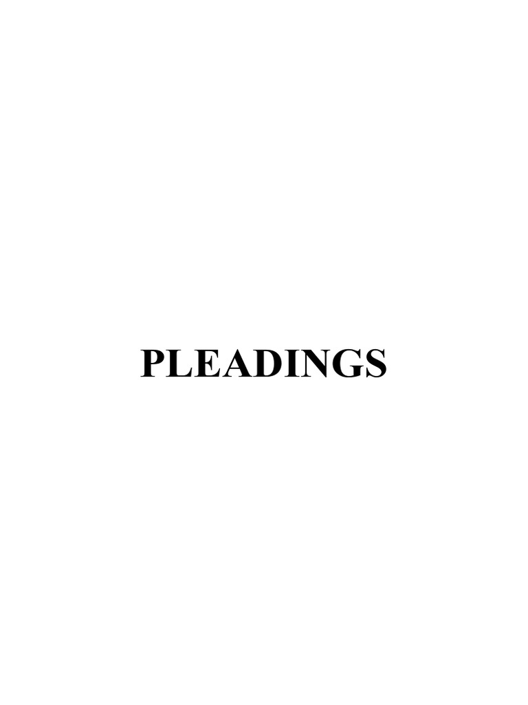 Pleadings | PDF