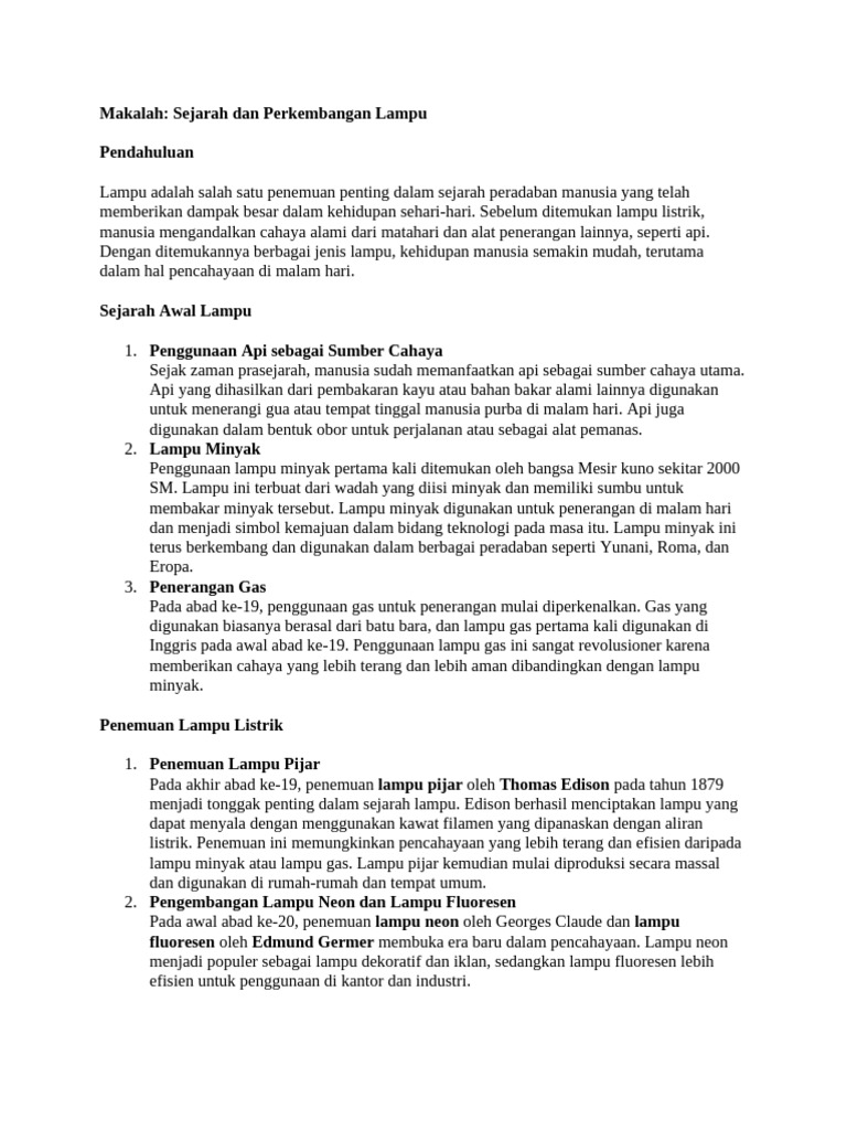 Makalah Lampu | PDF