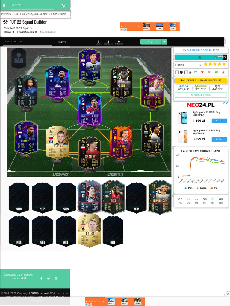 Fifa 22 Squad Builder Futbin | PDF | I Phone | Apple Inc.
