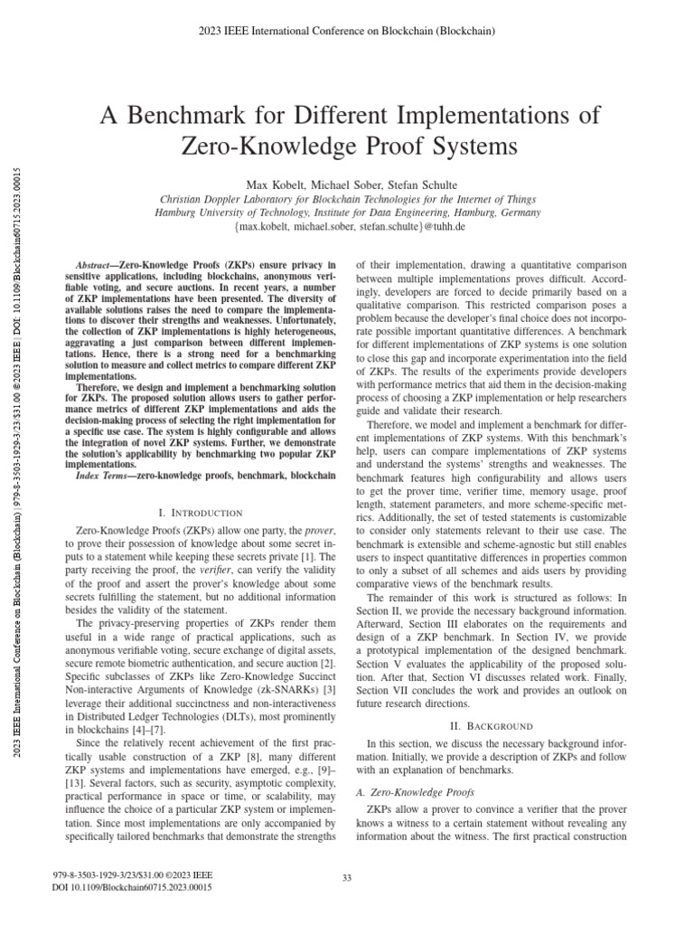 A Benchmark For Different Implementations of Zero-Knowledge Proof ...