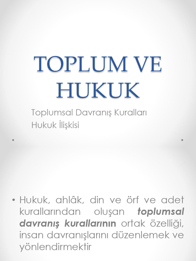 1-Toplum Ve Hukuk | PDF