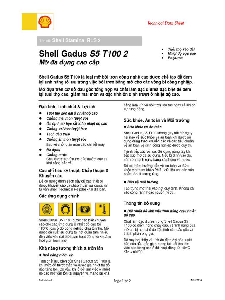 Shell Gadus S5 T100 2 - TDSVN | PDF