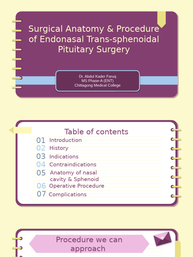 Endoscopic Endonasal Trans-Sphenoidal Pituitary Surgery | PDF | Human ...