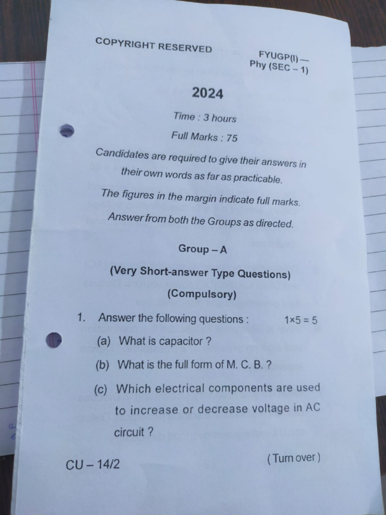 Sec Paper Previous Year | PDF