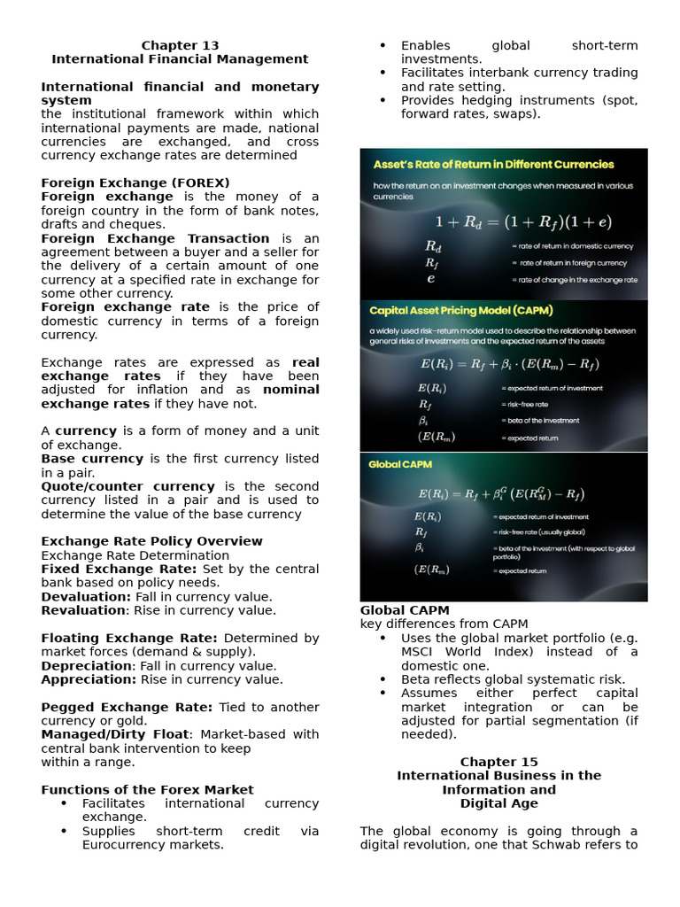 Chapter13 16 IBT Finals | PDF | Exchange Rate | Foreign Exchange Market