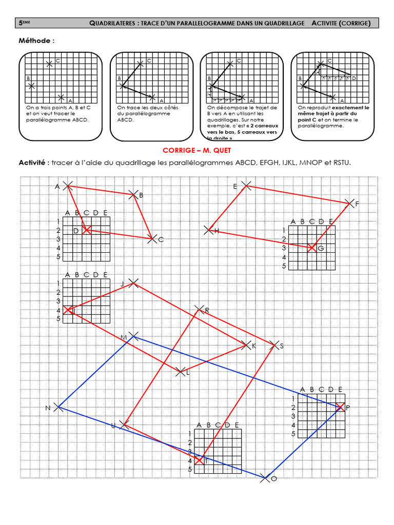 Tracer des Parallélogrammes en Quadrillage | PDF | Géométrie | Euclide