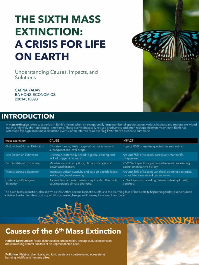 PPT on 6th mass extinction | PDF