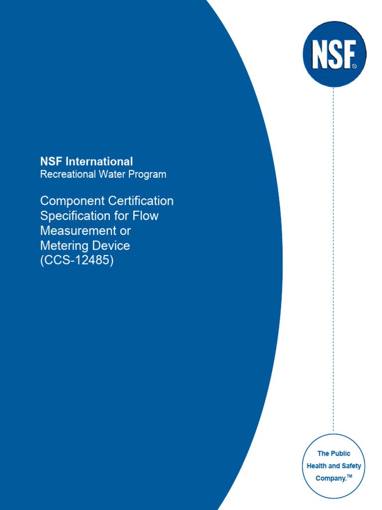 NSF Flow Meter Certification Guidelines | PDF | Flow Measurement | Pipe ...