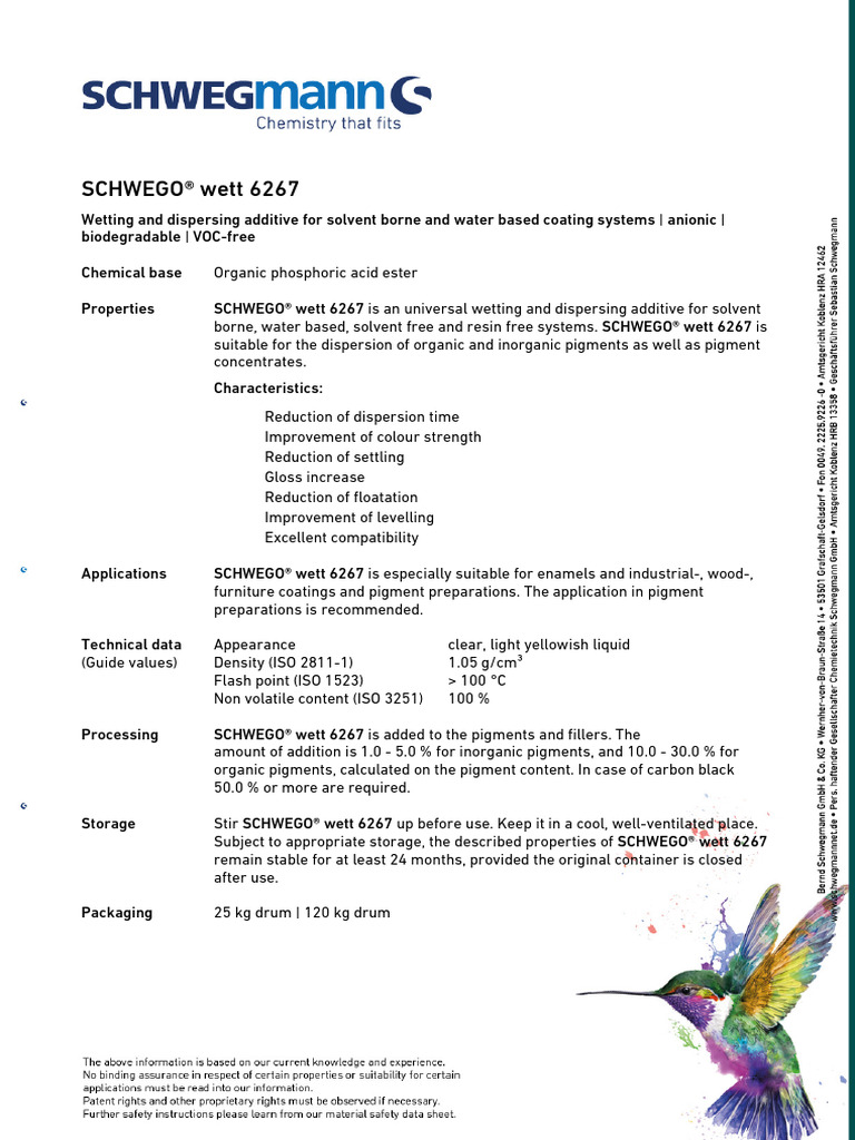 SCHWEGO® Wett 6267 Alternative To BYK 163 | PDF