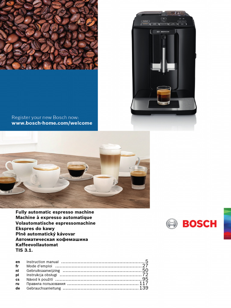 Bosch Verocup 100 Tis30129rw 2017553EN | PDF | Coffee | Drink