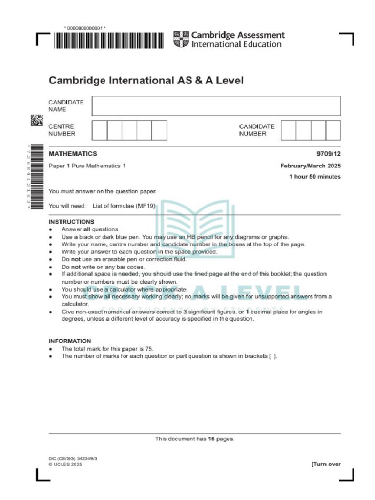9709 m25 QP 12 | PDF