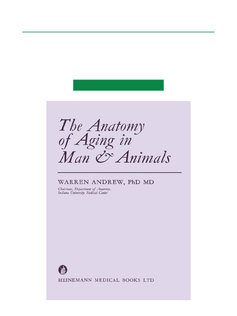Best Selling The Anatomy of Aging in Man and Animals Digital DOCX ...