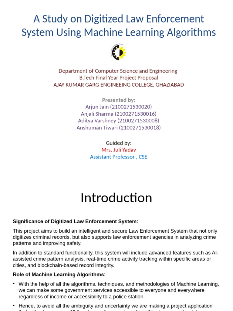 BTech Final Year Presentation Group 5 | PDF | Machine Learning | Computer Security