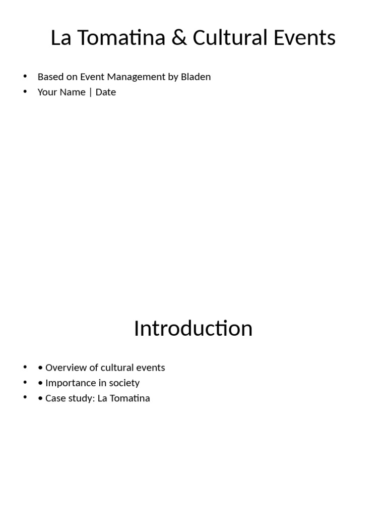 La Tomatina Cultural Events Presentation | PDF