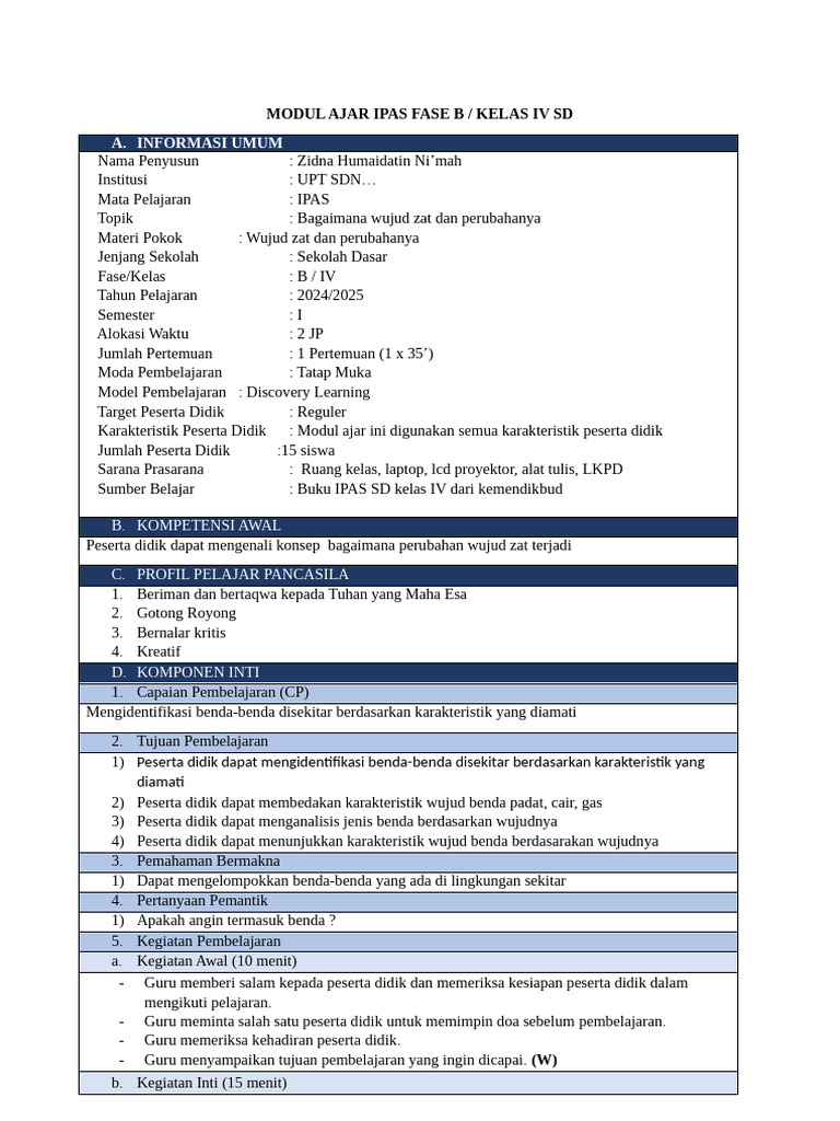 Modul Ajar Ipa | PDF