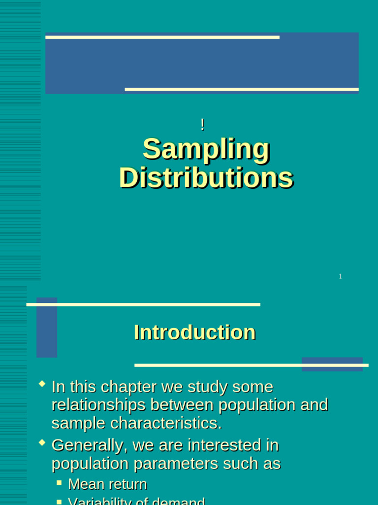 SAMPLING Distribution New | PDF | Normal Distribution | Probability ...