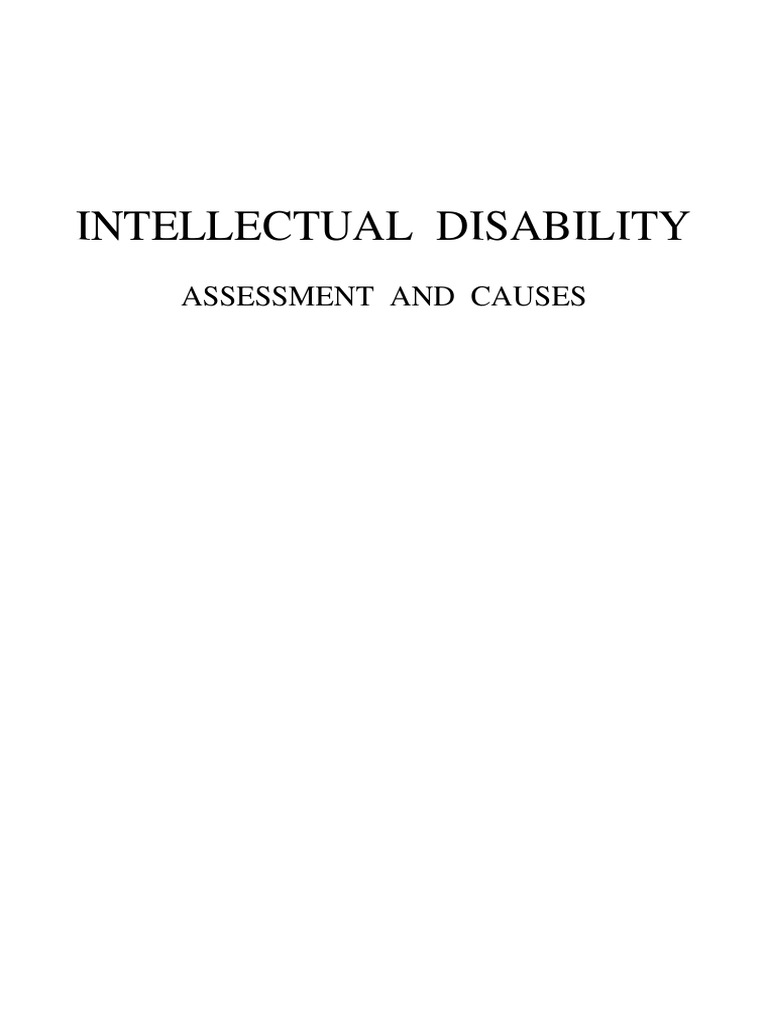 Intellectual Disability - Assessment and Causes | PDF | Down Syndrome ...