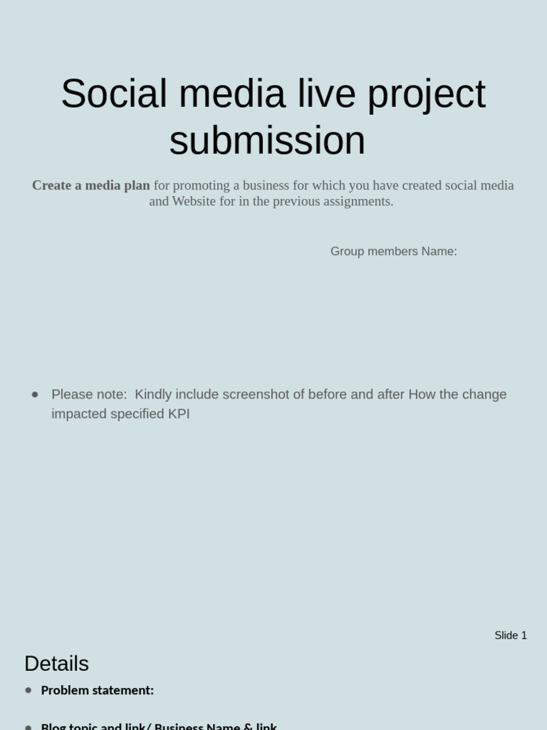 Social Media Final Project Template | PDF