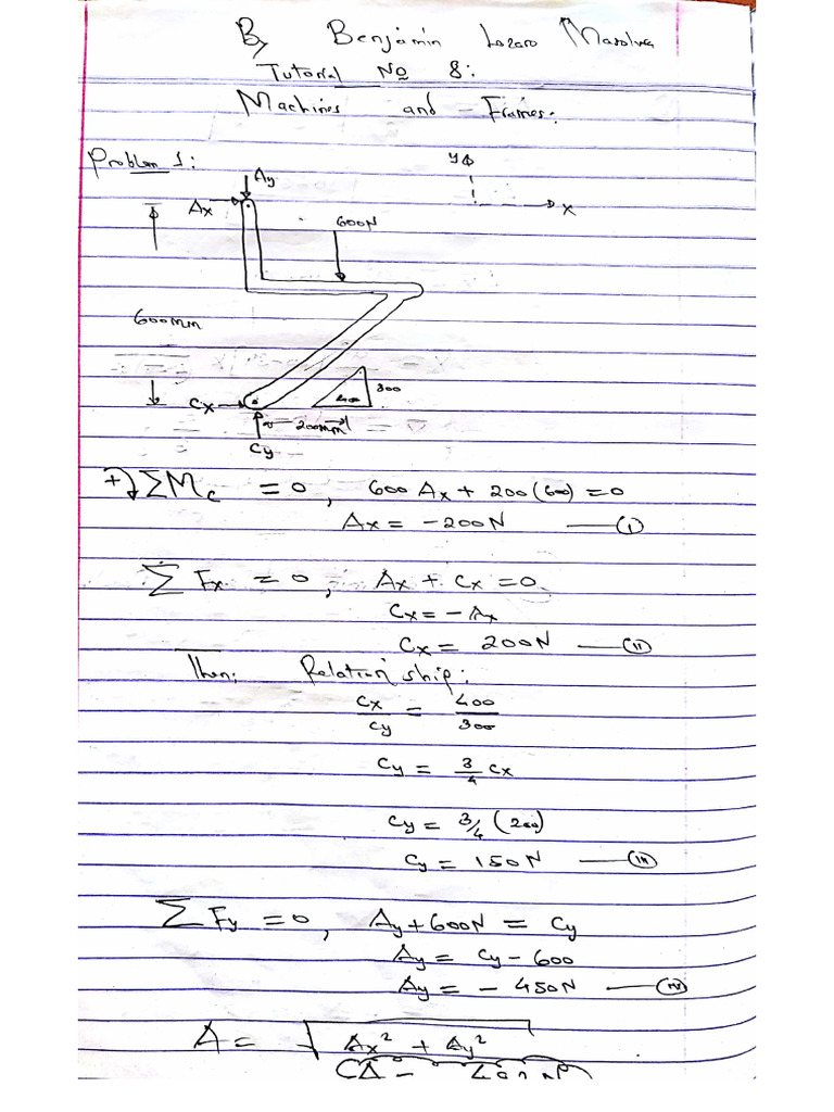 Statics Tutorial 8-1 | PDF