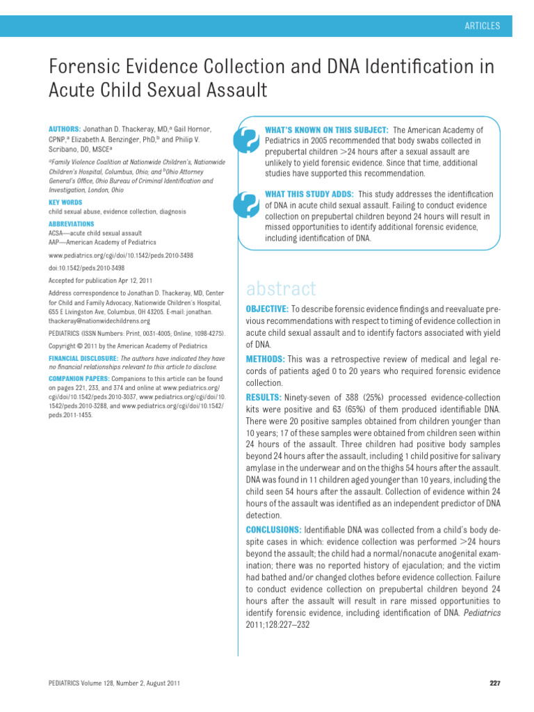 Forensic Evidence Collection and DNA Identificatio | PDF | Forensic ...