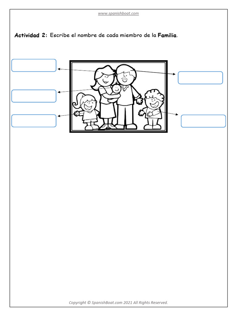 Family Spanish Kids Worksheet 5 | PDF