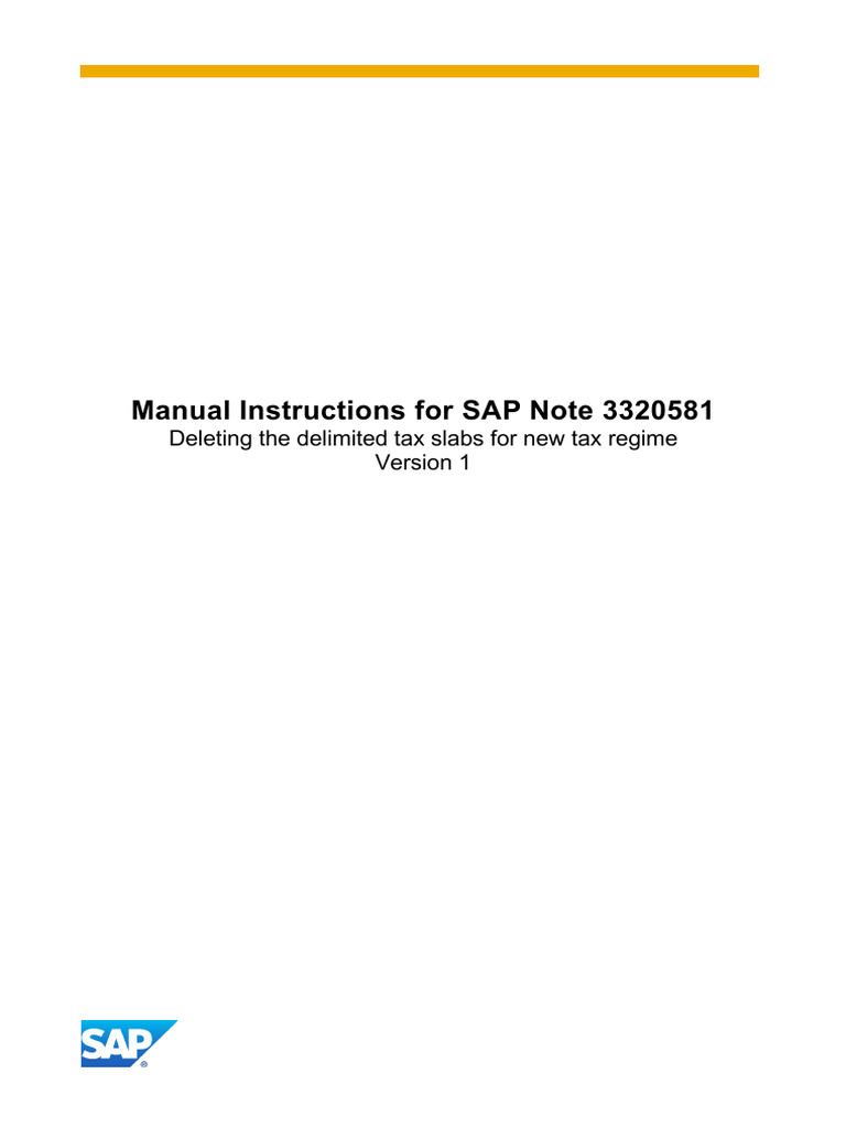 Deleting Tax Slabs in SAP Note 3320581 | PDF | Software