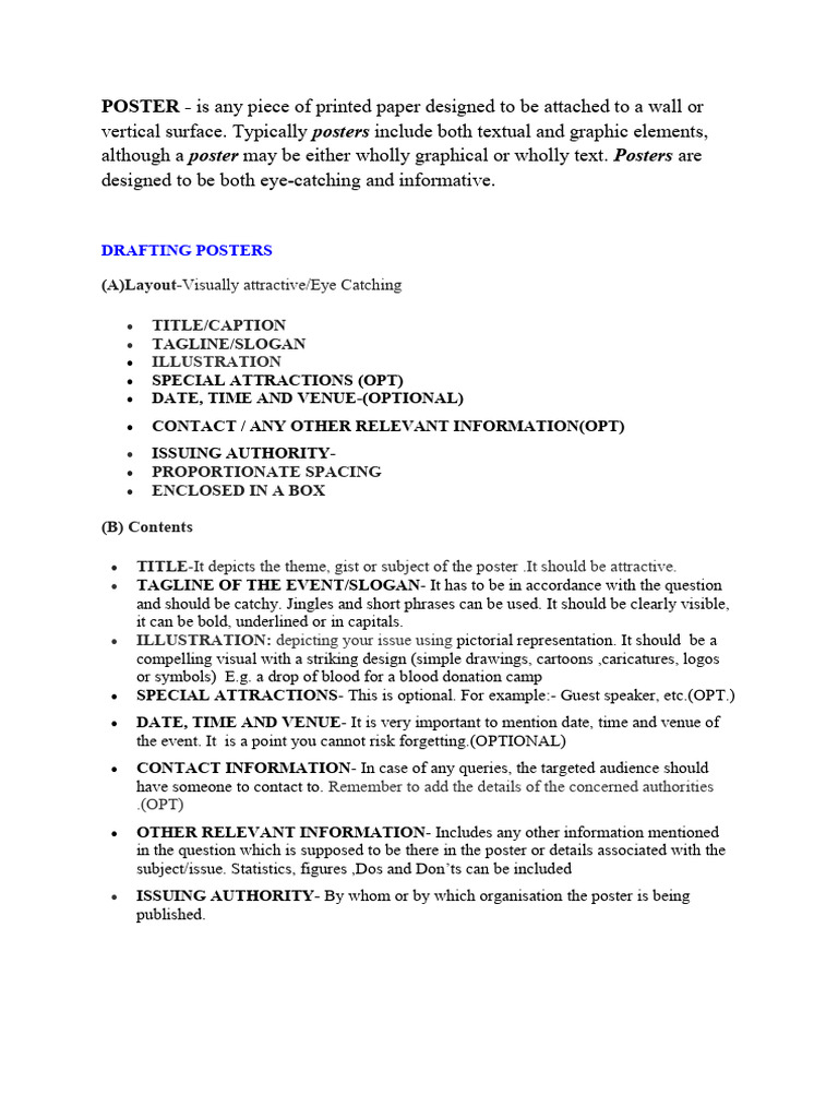 Poster Making Guide for Class 11 | PDF | Poster | Human Communication