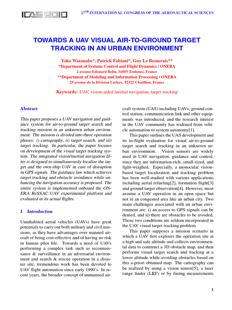16.towards A Uav Visual Air-To-Ground Target Tracking in An | PDF | Unmanned Aerial Vehicle ...
