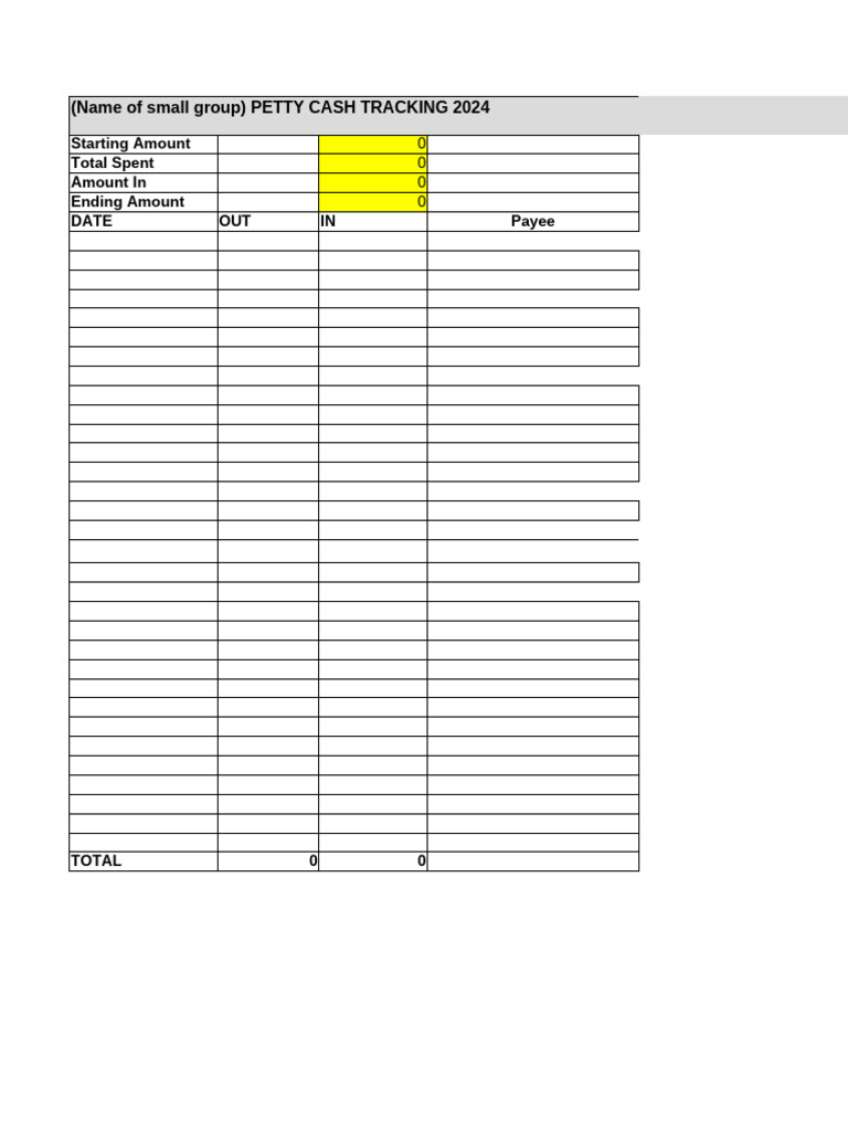 Small Group Accountability Sheet - 2024 | PDF | Money | Payments
