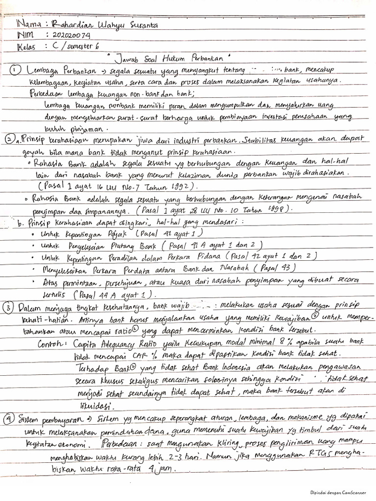 Jawab Hk. Perbankan - 202020074 | PDF