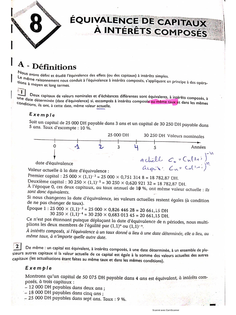 Équivalence Des Capitaux À Intérêts Composés | PDF