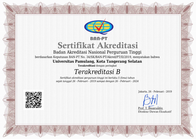 Sertifikat Akreditasi Universitas | PDF