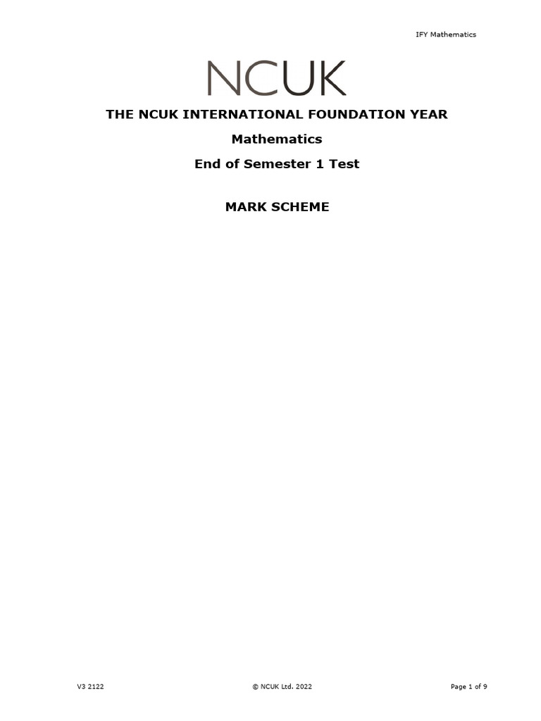 Ify Maths Eos1 2122 v3 Ms | PDF | Logarithm | Significant Figures